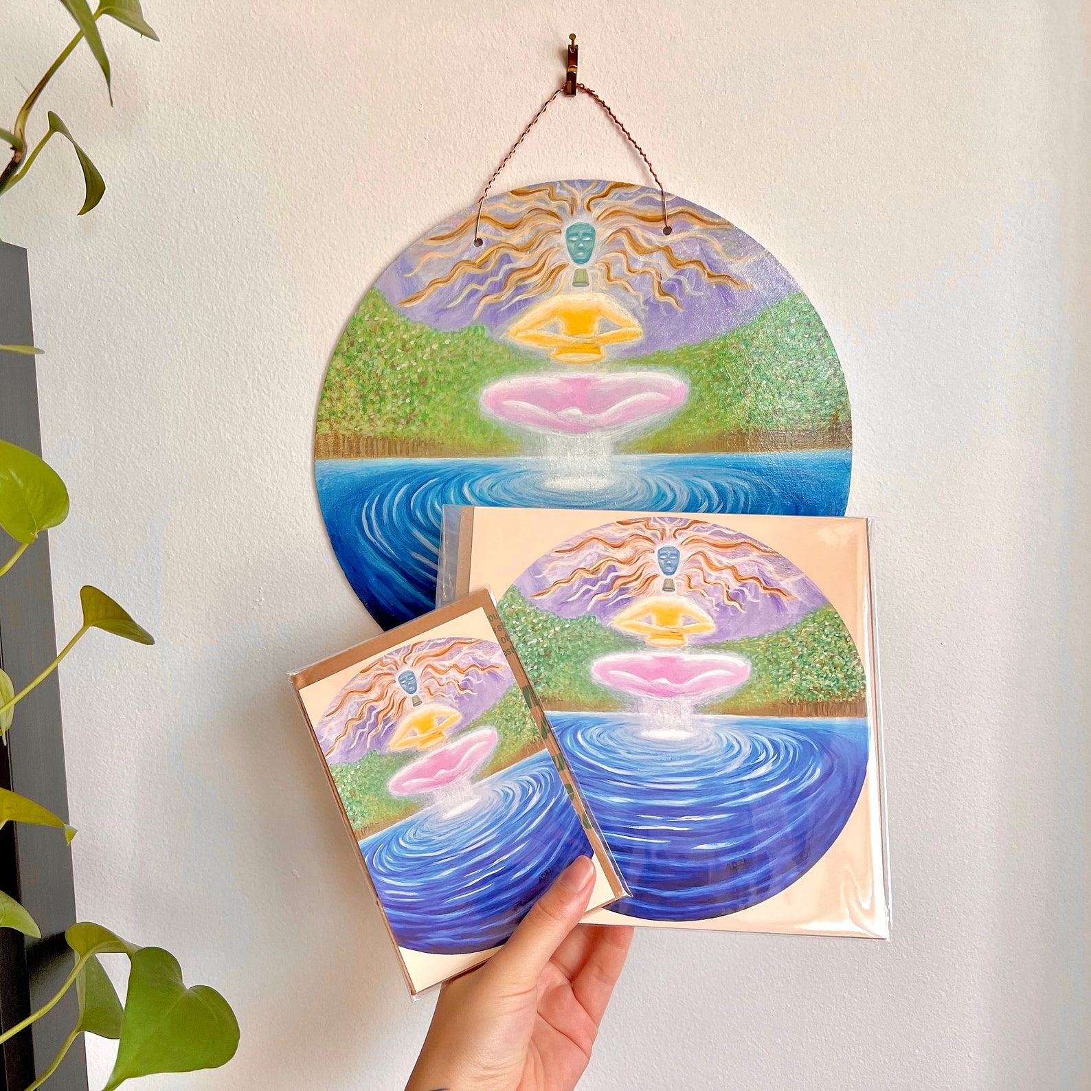 Meditation Landscape Painting Original Acrylic Painting Yoga Pose ...