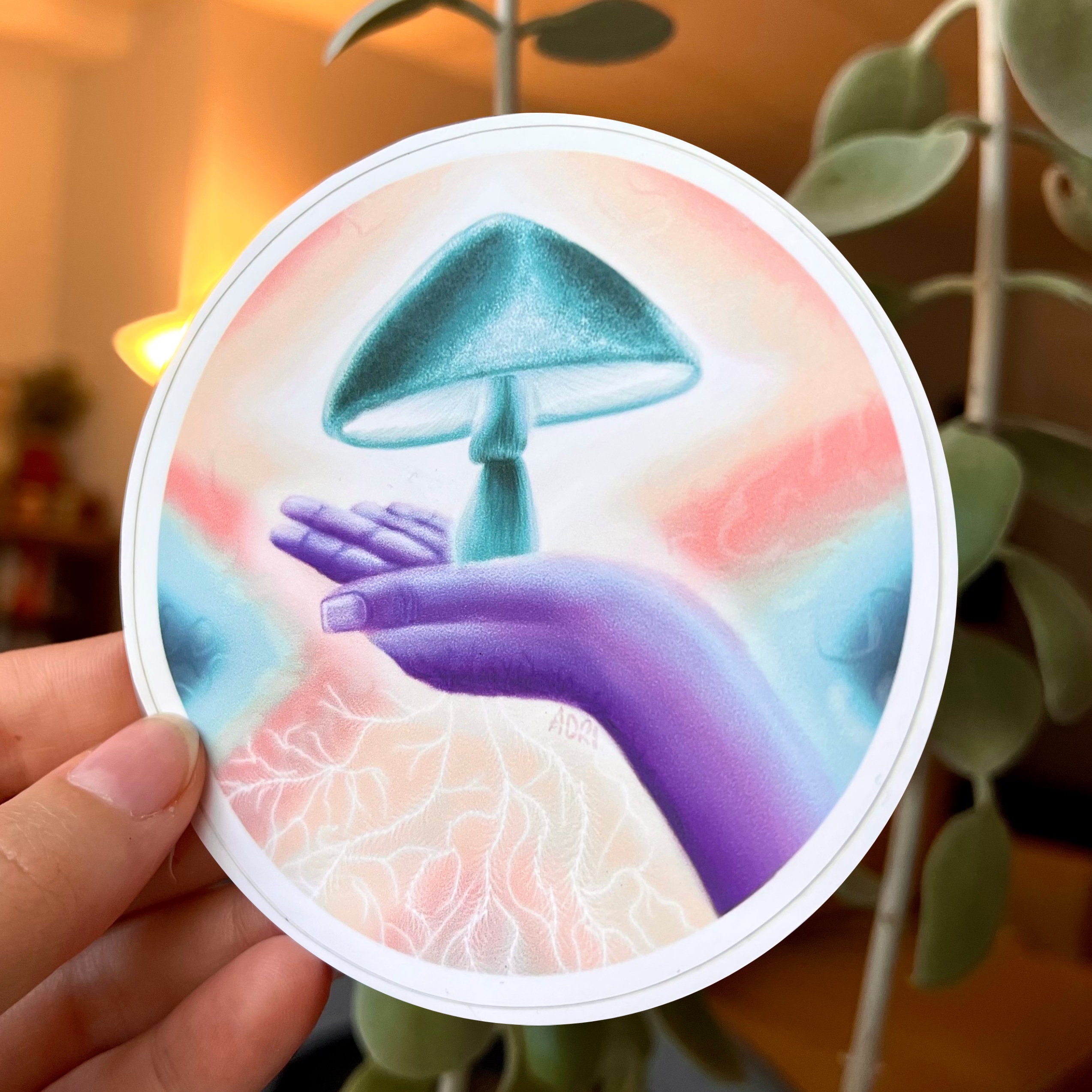 Colorful & Creepy Mushroom Horror Sticker of Original - Etsy