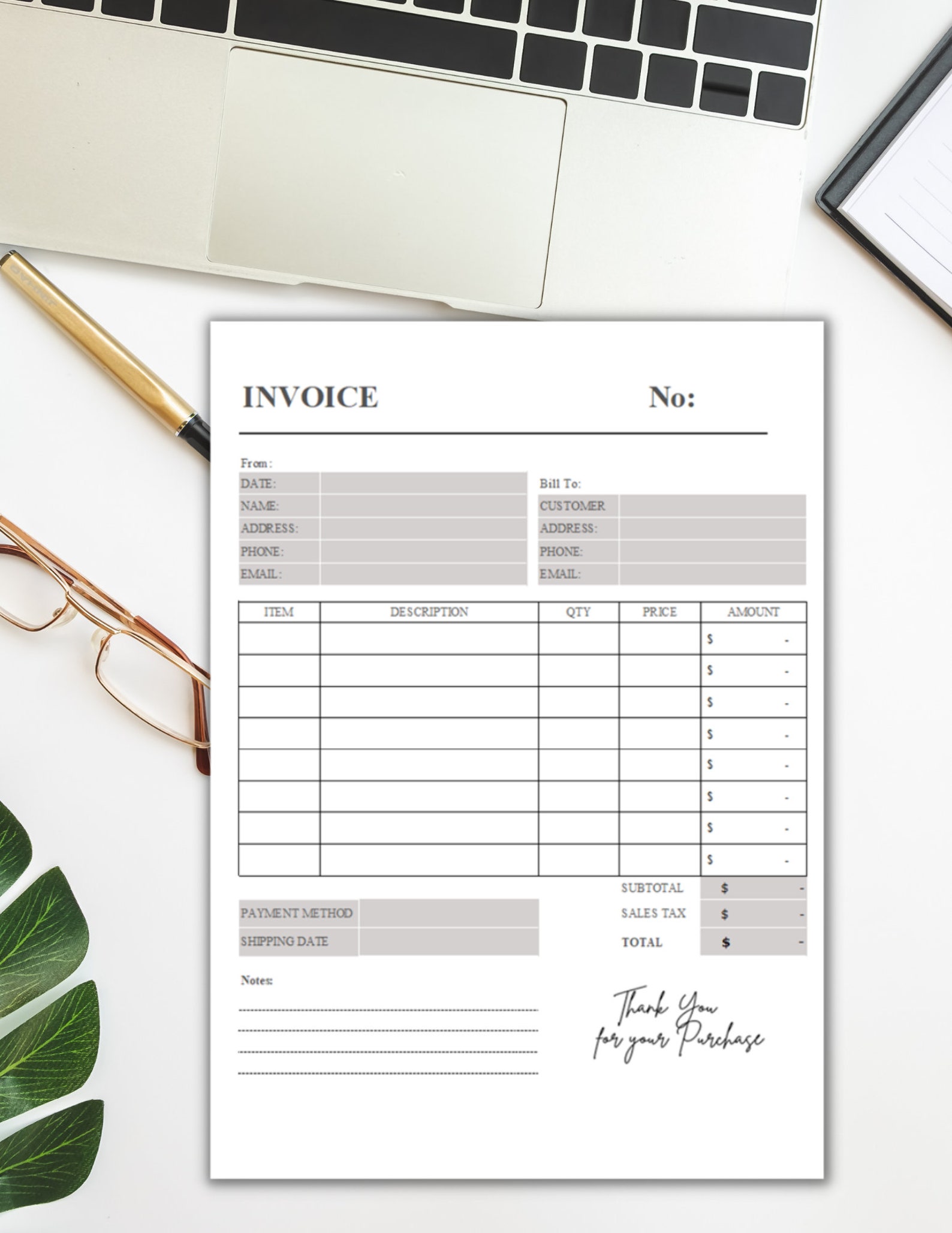 Microsoft Excel Standard Order Form & Invoice Template, Customizable ...