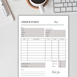 Microsoft Excel Standard Order Form & Invoice Template, Customizable ...