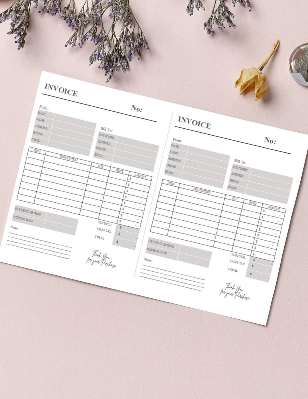 Microsoft Excel Standard Order Form & Invoice Template, Customizable Excel File, Ready to Edit ...