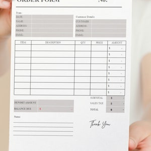 Microsoft Excel Standard Order Form & Invoice Template, Customizable Excel File, Ready to Edit ...