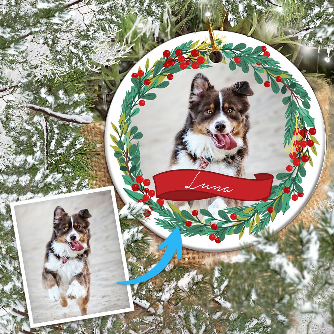 Custom Ceramic Aussie Ornament, Based off Your Dog's Photo, Pet ...