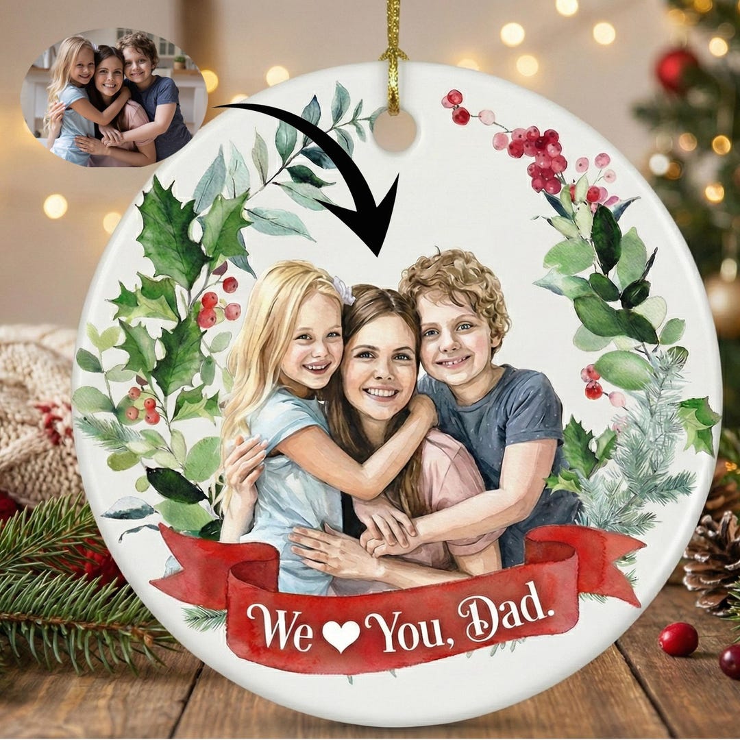 Personalized Father Christmas Tree Gift | Kids Portrait Keepsake - Etsy