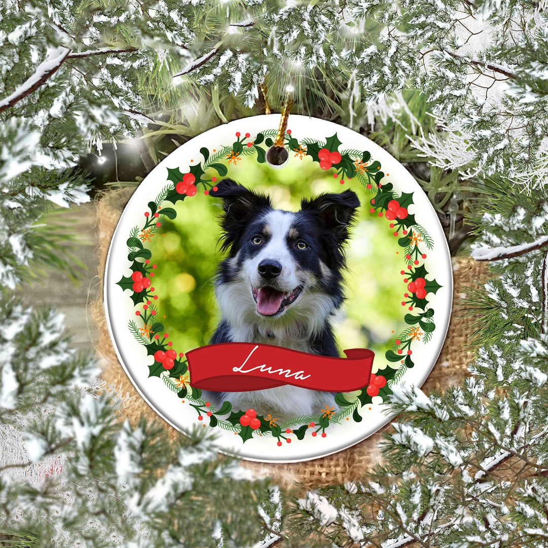 Custom Ceramic Border Collie Ornament, Based off Your Dog's Photo, Dog ...