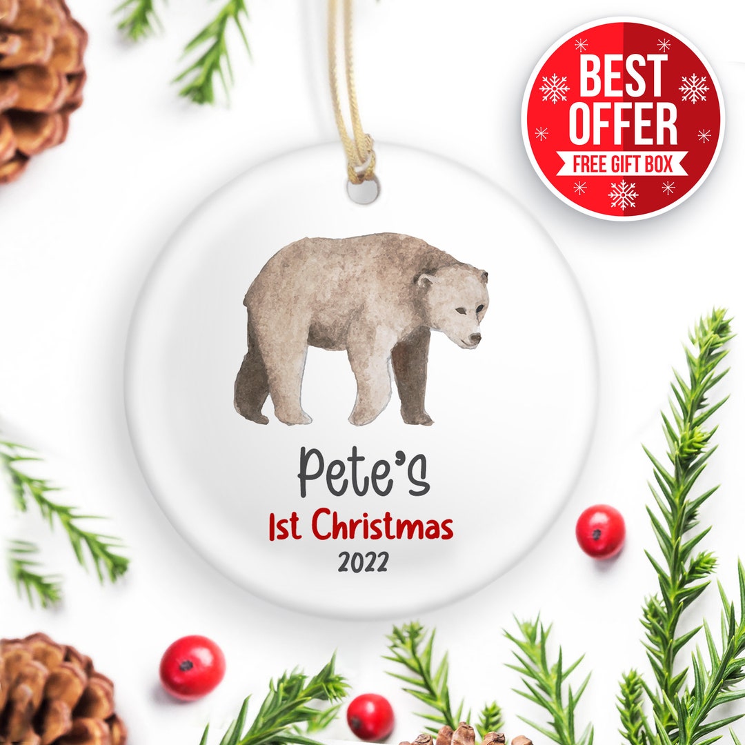 Personalized Baby Bear Ornament, First Christmas Keepsake - Etsy