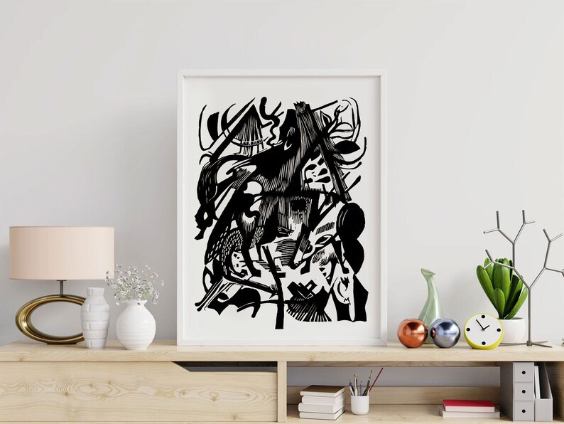 Birth of the Wolves (1913) Franz Marc Abstract Wall Art, Exhibition ...