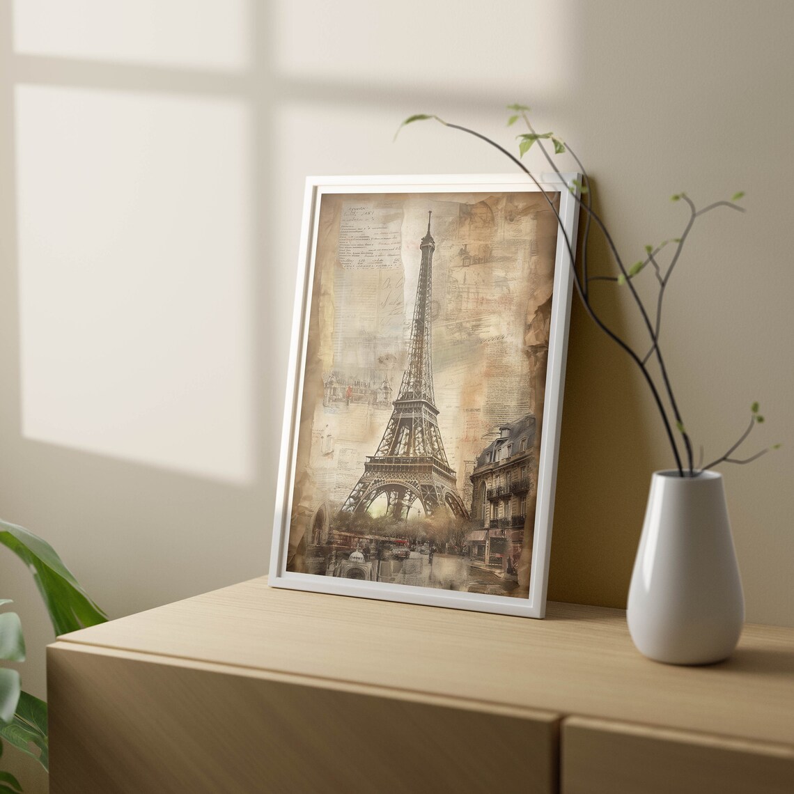 Eiffel Tower Print, Paris Photo Digital Art Eiffel Tower Artwork ...