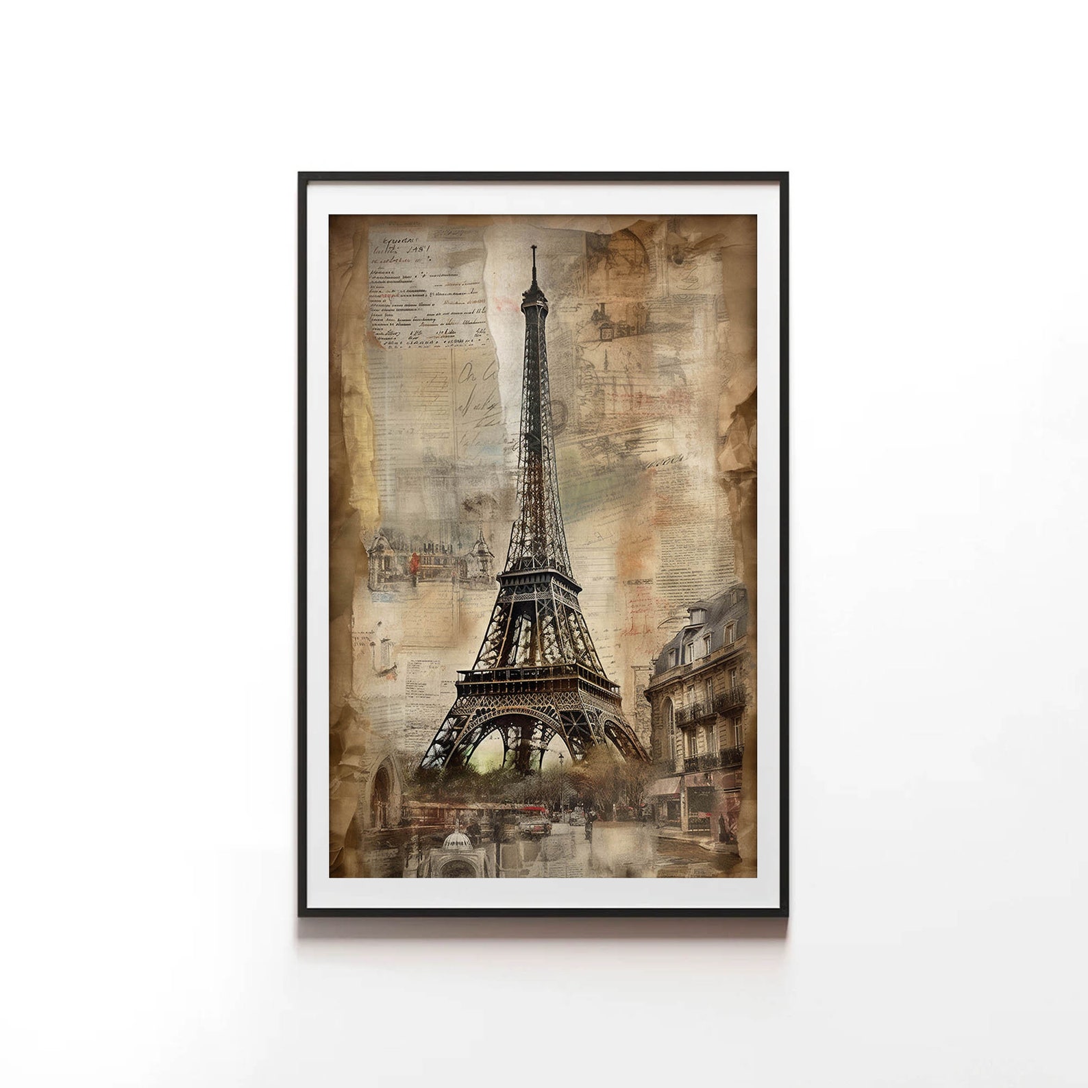 Eiffel Tower Print, Paris Photo Digital Art Eiffel Tower Artwork ...