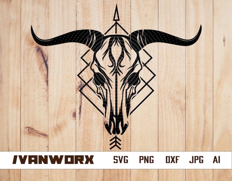 Bull Skull Svg Wild Animal Clipart Angry Bull Stencil - Etsy