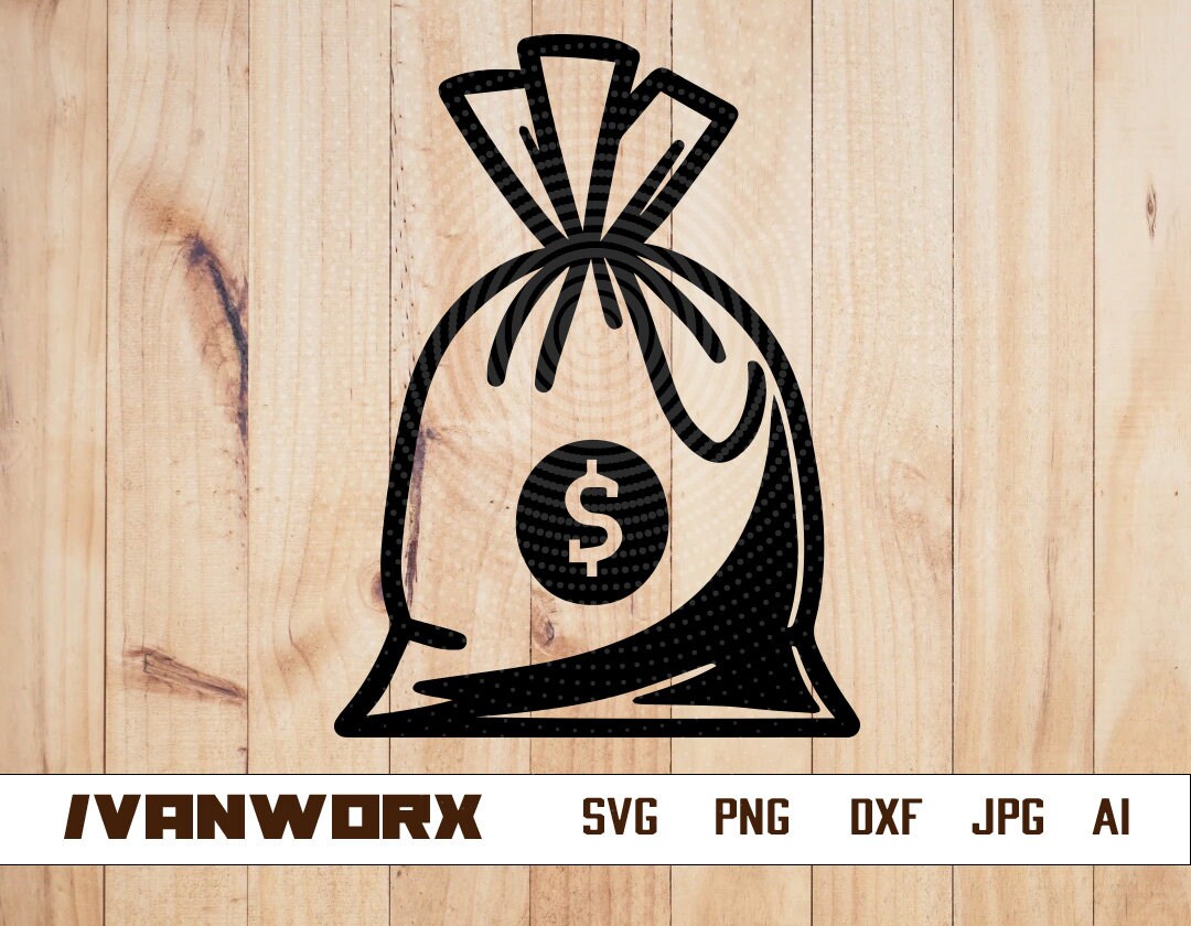 Money Bag Svg | Bag Full With Money Clipart | Bundled Cash Cut File ...