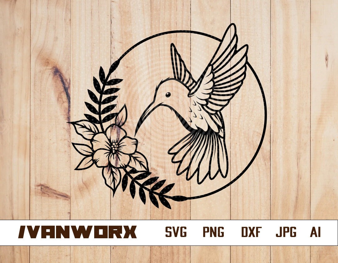 Floral Bird Svg Hummingbird Floral Svg Floral Bird Cut File Bird ...