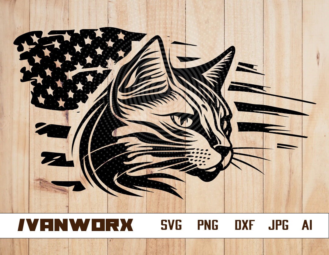 US Cat Face Svg | Cute Cat Face Svg | Cat Lover Svg | Cat SVG | Animal ...
