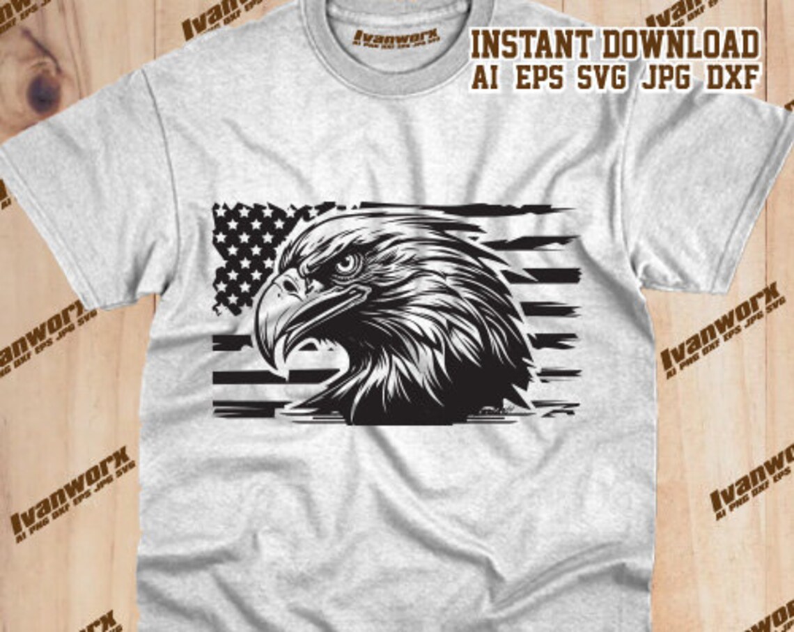Distressed Eagle Svg US Eagle Clipart Eagle Cut File - Etsy