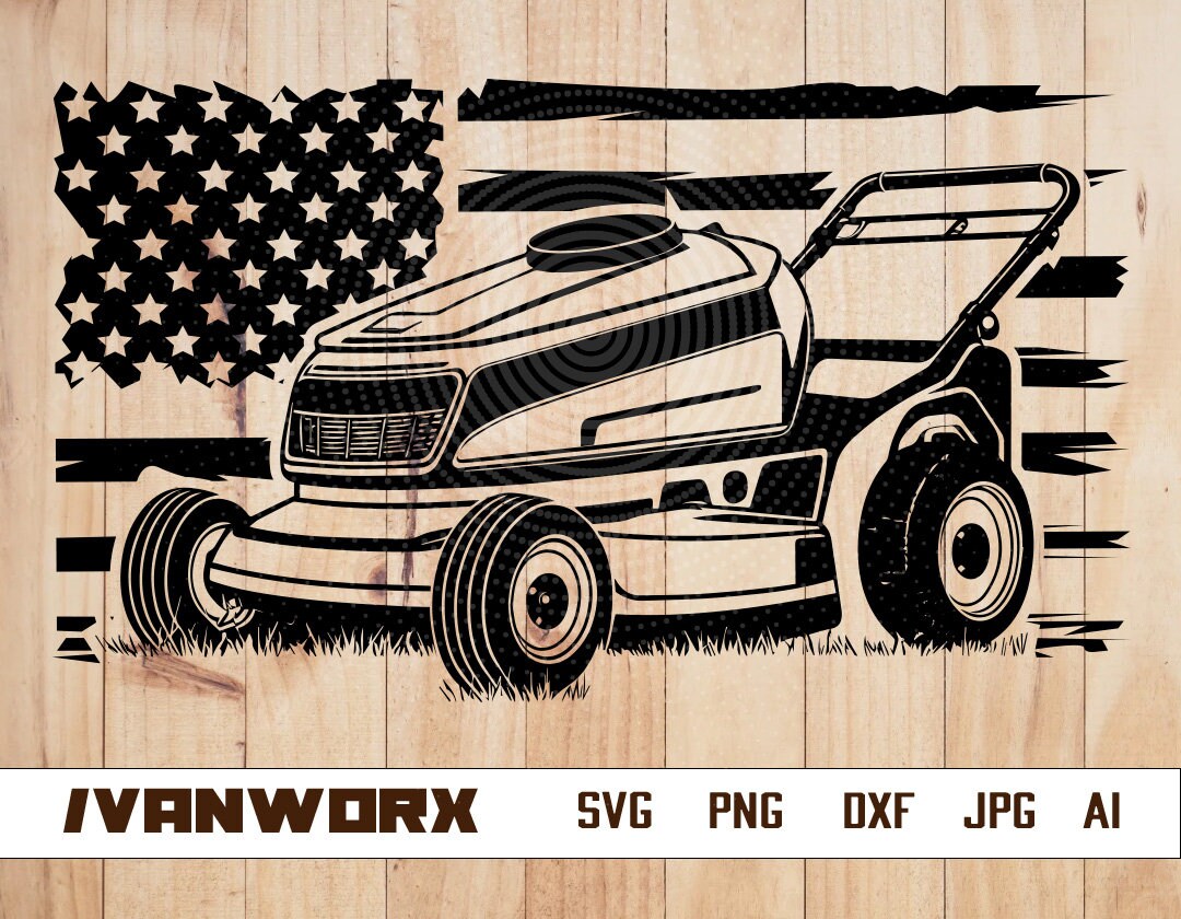 US Push Lawn Mower SVG | Lawnmower Svg | Lawn Mowing Shirt Sticker ...