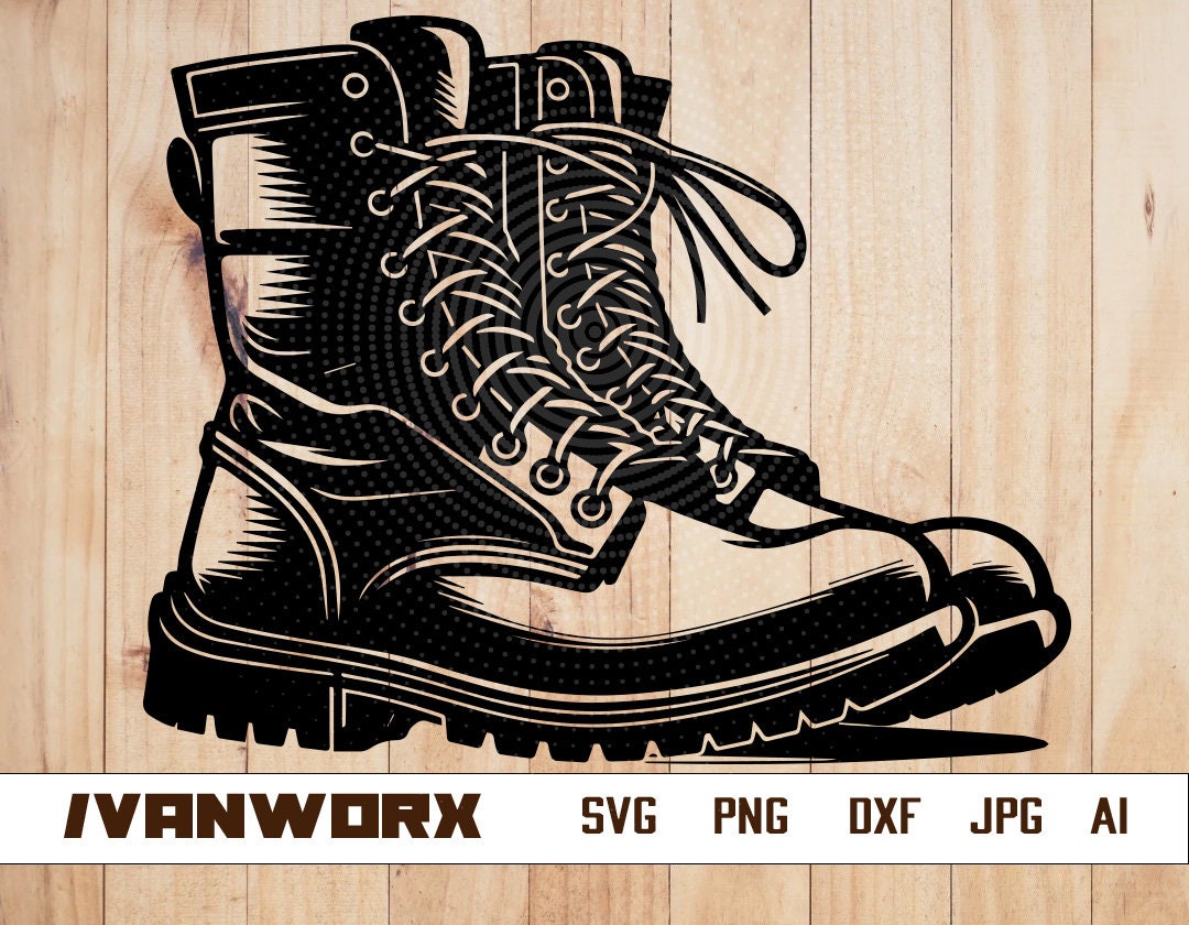 Combat Boots Svg | Military Boots Clipart | Patriotic Gear Cut File ...