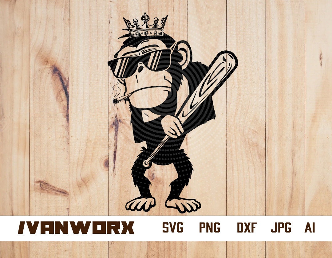 Cool Monkey Svg | Hipster Ape Clipart | Hippie Animal Cutfile ...