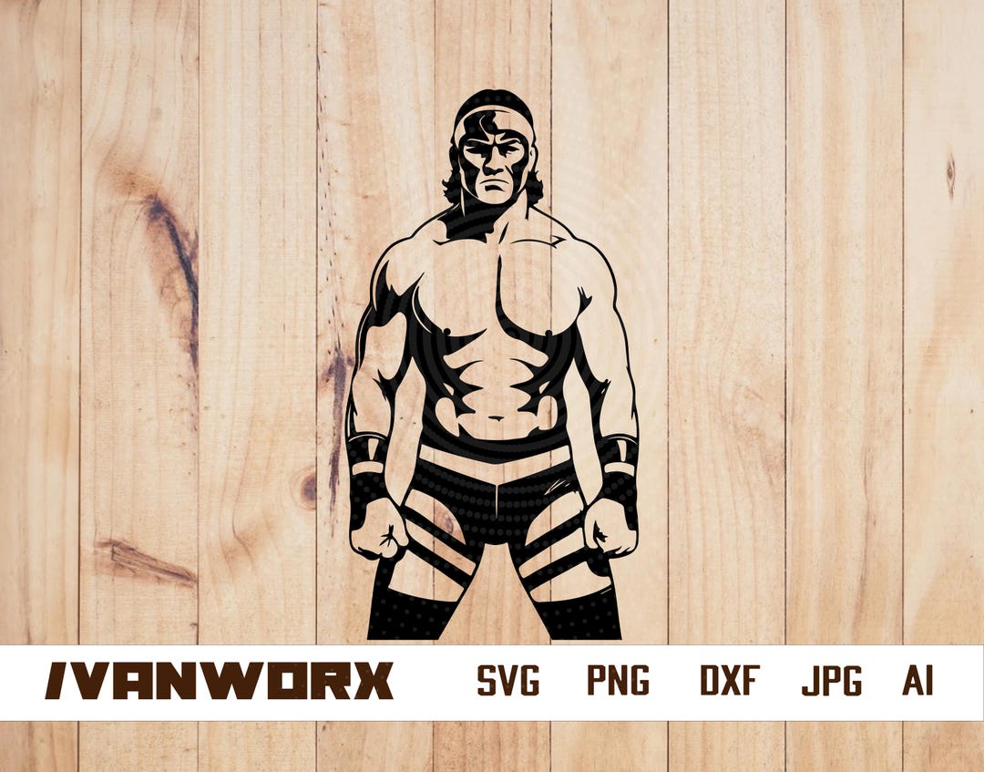 Wrestler Svg | Wrestling Svg | Professional Wrestler Stencil | Wrestler ...