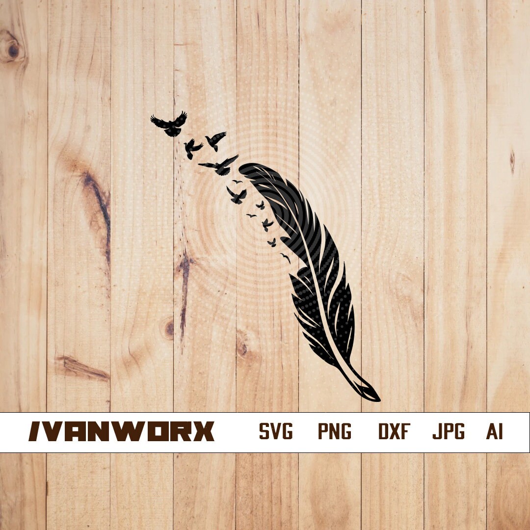 Feder-Svg | Feder Clipart | Feather Cut File | Feder Schablone | Feder ...