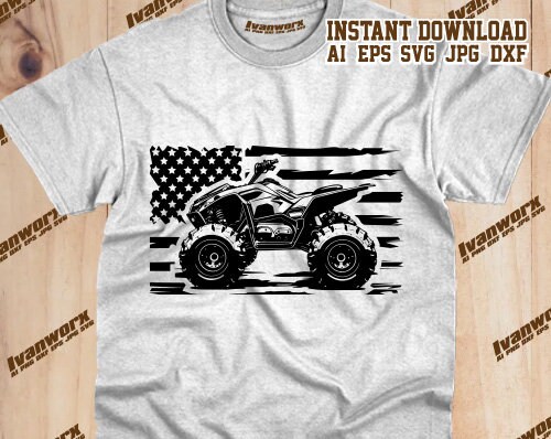 US Quad Riding Svg American Quad Bike Svg USA ATV Shirt Decal Vinyl ...