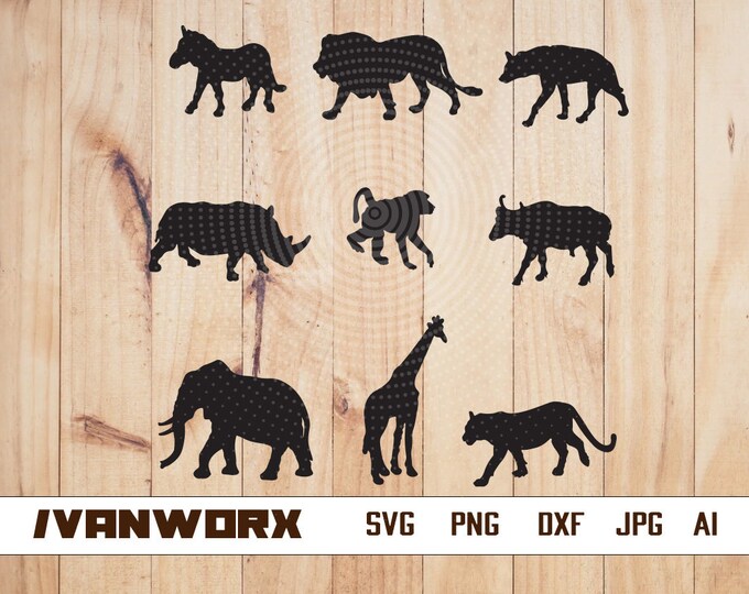 Wild Animals Png Bundle, Wild Animals Head Clipart Set, Safari Animals ...
