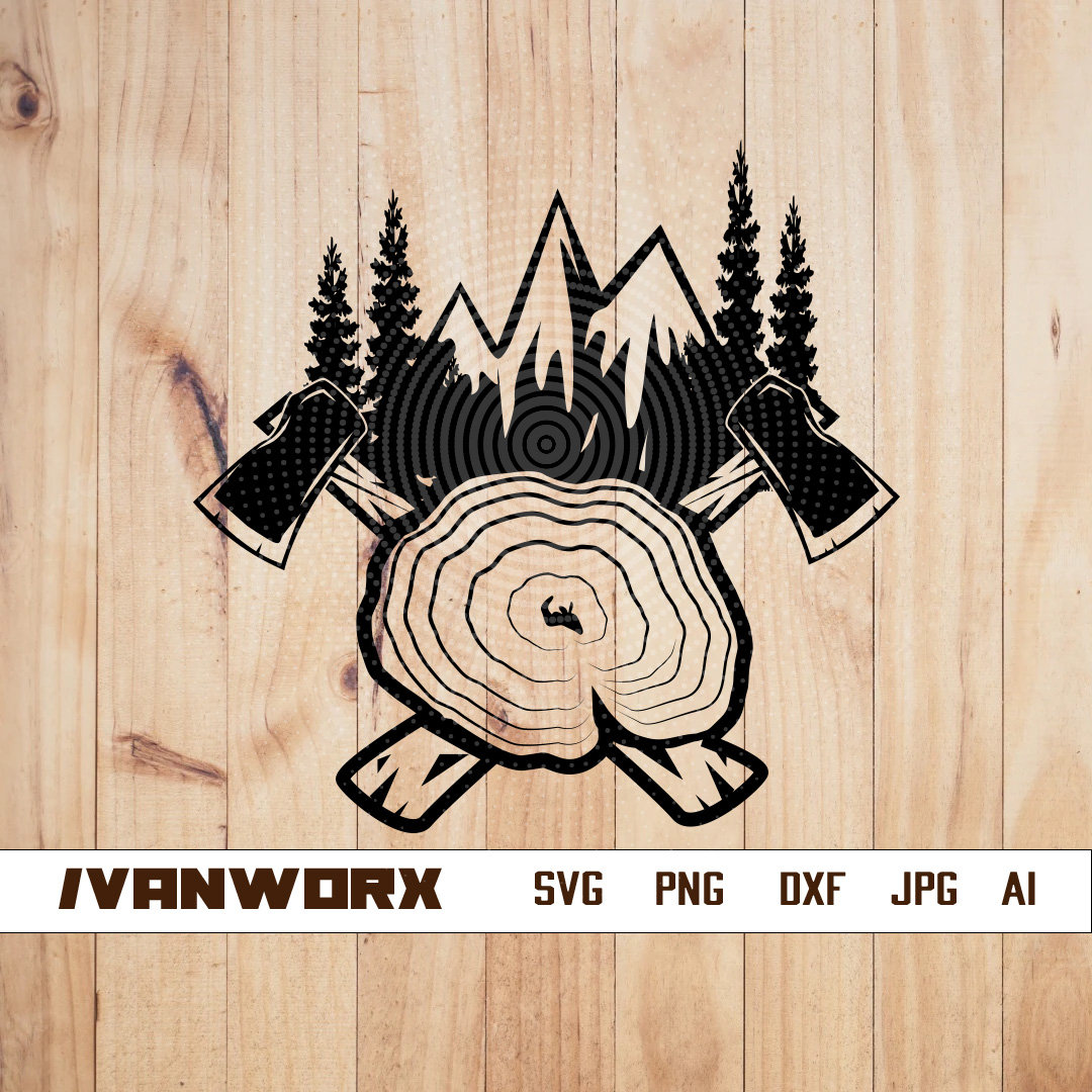 Logging Svg Logging Clipart Logging Cut File Logging Stencil Lumber ...