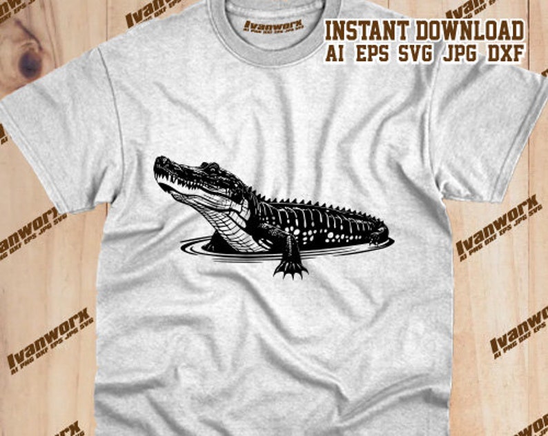 Crocodile in Swamp Svg Alligator Clipart Wild Animal Cut File River ...
