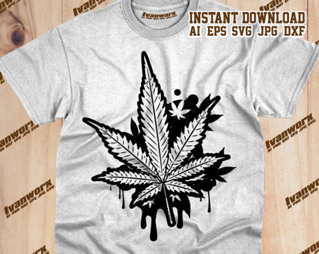 Weed Leaf SVG Marijuana Leaf SVG Cannabis Leaf SVG Cannabis T-shirt ...