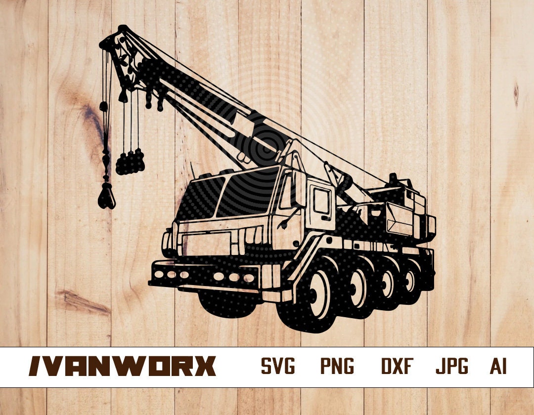 Mobile Crane Truck Svg | Construction Clipart | Heavy Machinery Svg ...
