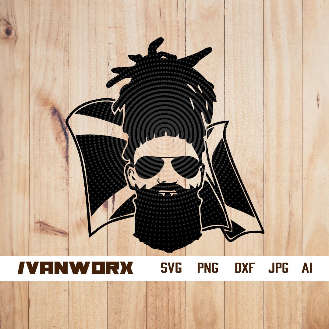 Male Dreads Locks Hair Svg | Jamaica Flag Png | Dreads Cut File | Beard ...