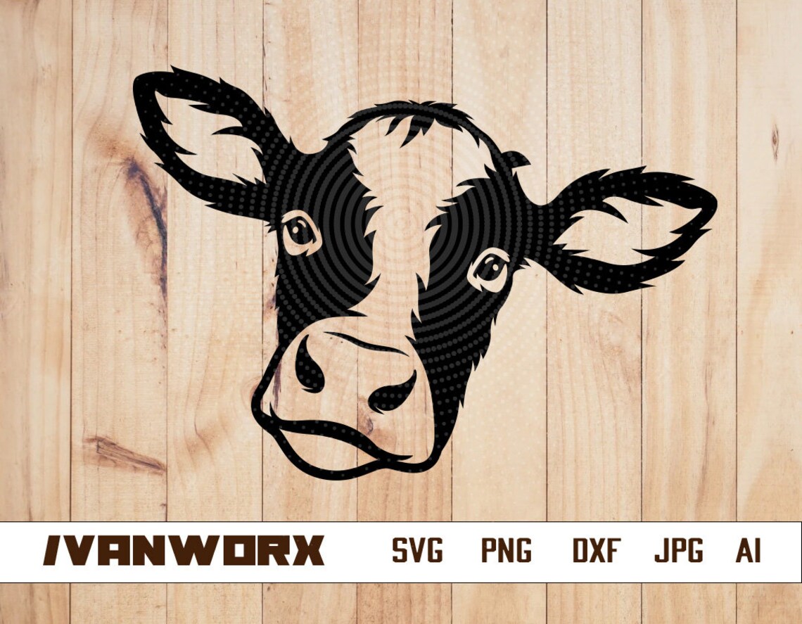 Cow Face Svg Cow Head Png Cow Face Stencil Farm Svg Cow Face Png Heifer ...