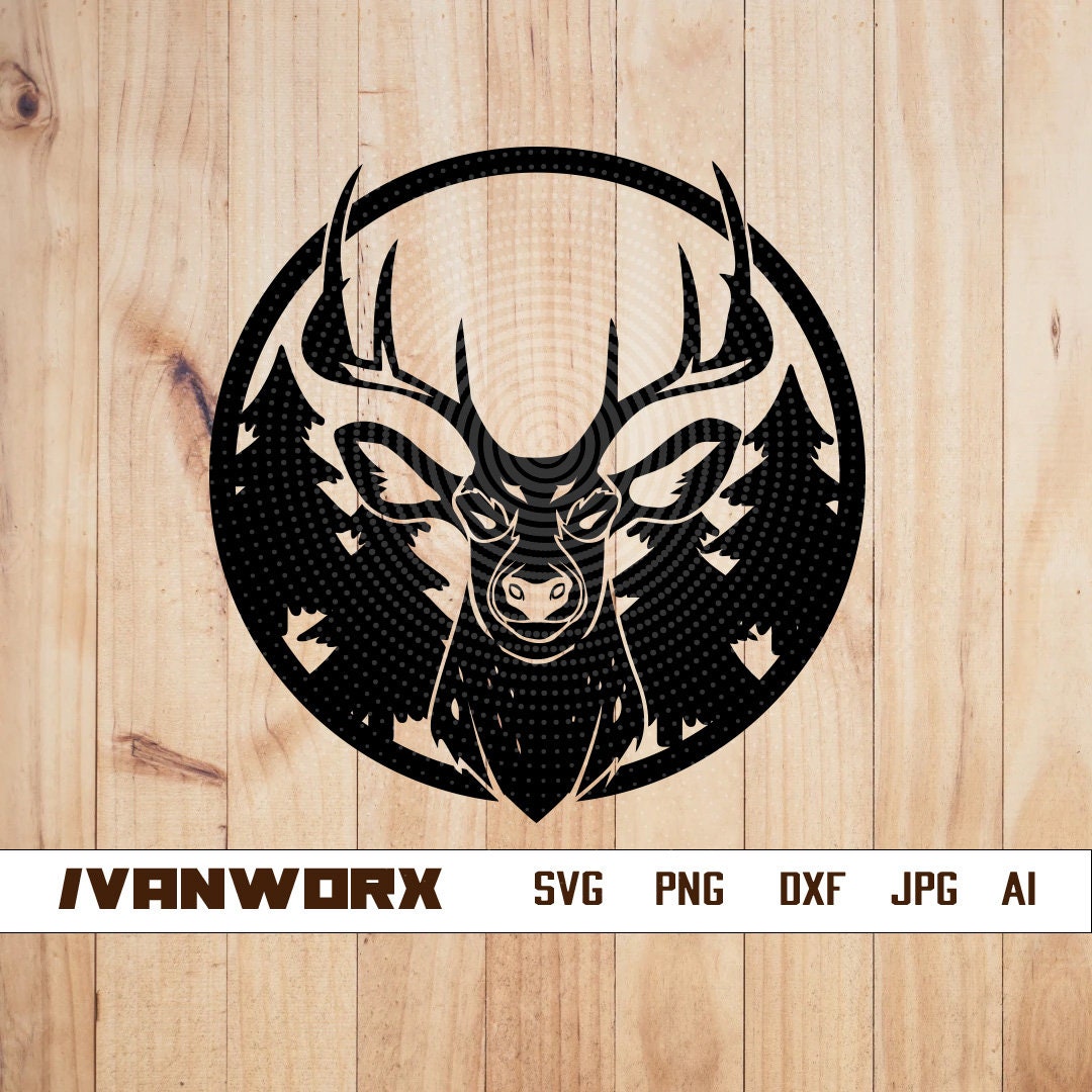 Deer Scene Svg | Deer Scene Png | Deer Scene Cut File | Deer Scene T ...