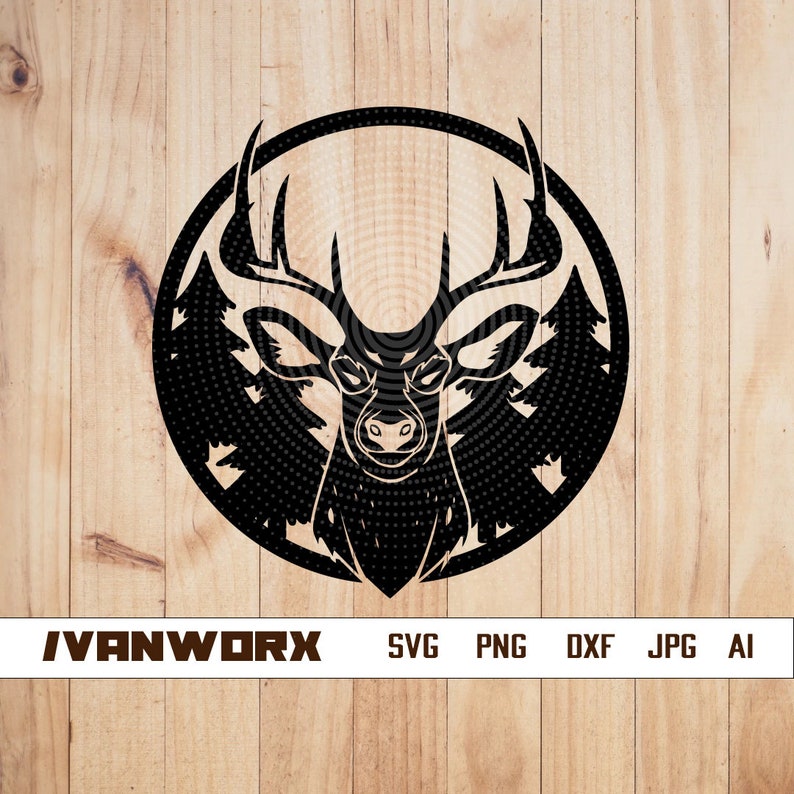 Deer Scene Svg Deer Scene Png Deer Scene Cut File Deer Etsy