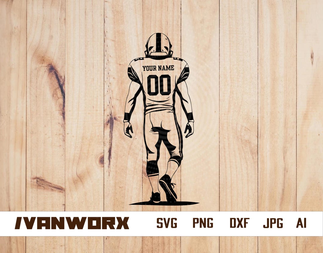 Customized Football Player Svg File | American Football Svg | Football ...