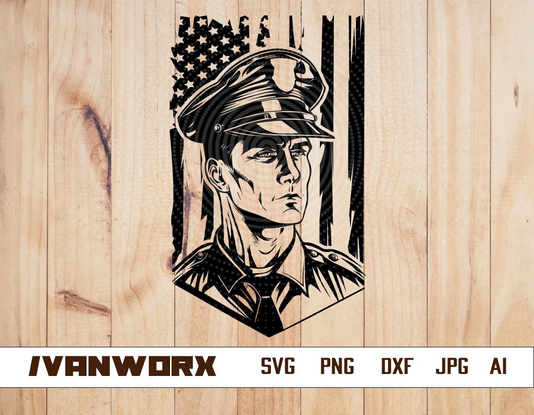 US Police Svg US Blue Thin Line Svg US Police Man Svg - Etsy
