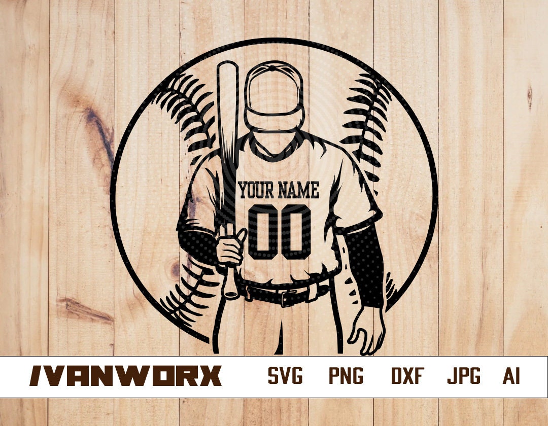 Baseball Player Svg | Baseball Clipart | Personalized Name Svg ...