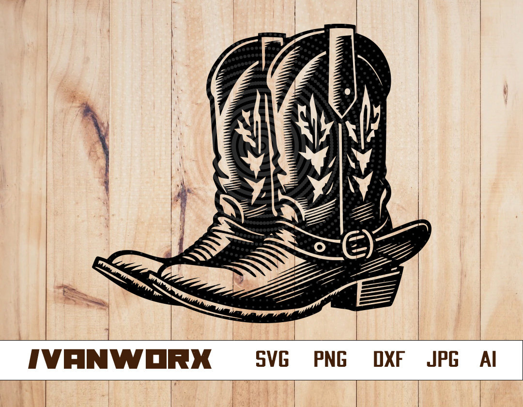 Cowboy Boots Svg | Cowboy Hat Rodeo Lasso | Cowgirl Boot |western Boots ...