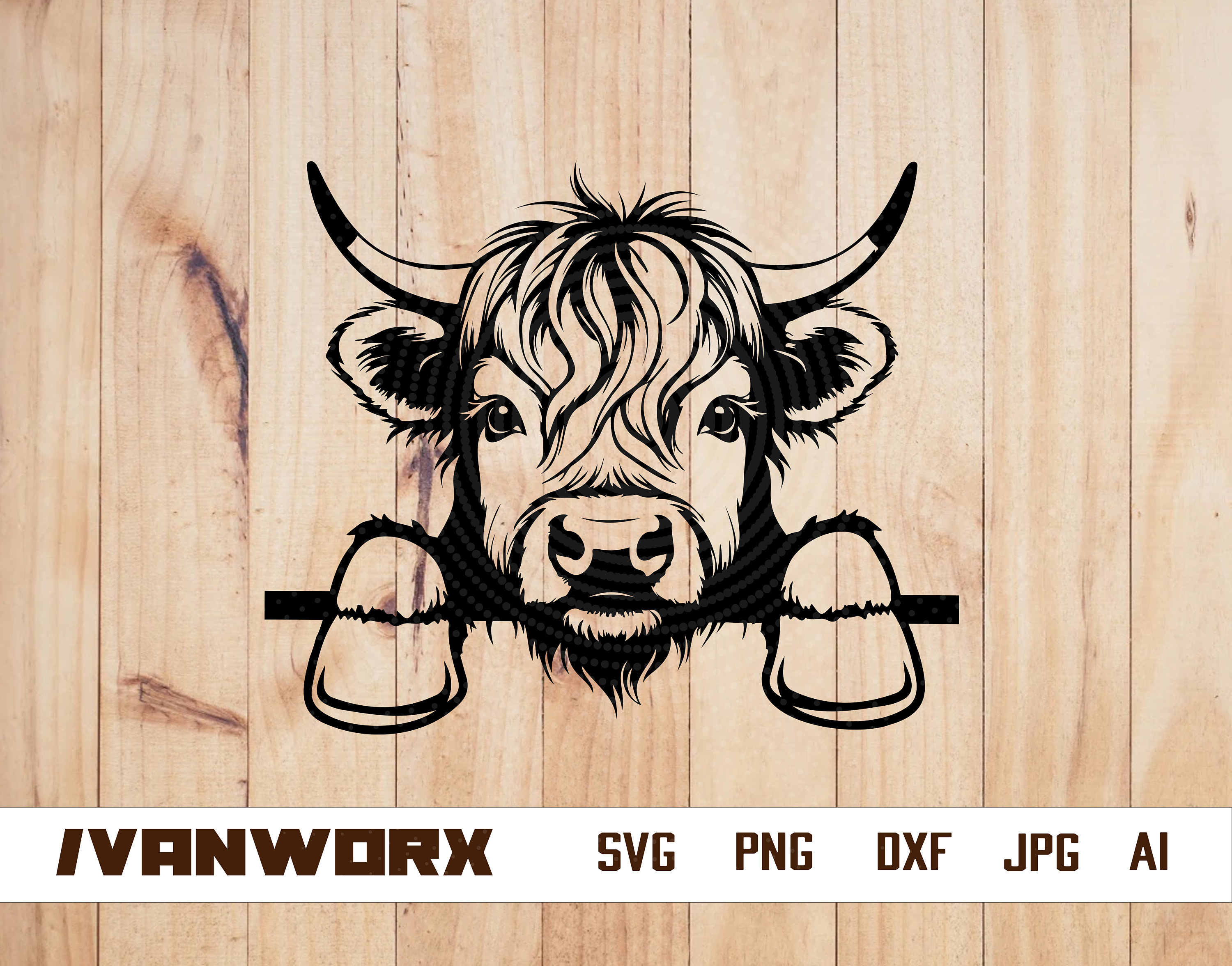 Cute Cow Peeking Svg Highland Cow Svg Highland Cow Png Highland Cow Cow ...
