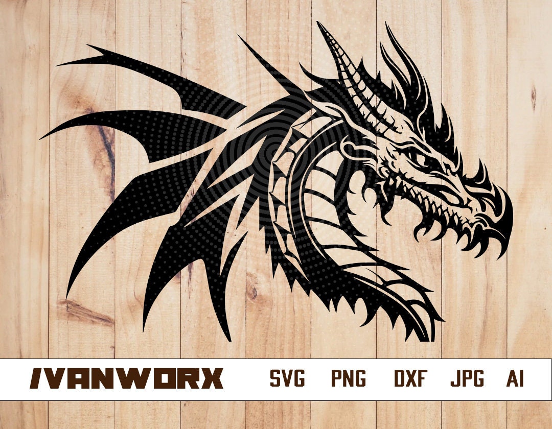 Dragon Svg File, Dragons Head, Dragon Clipart, Animal Svg, Dragon ...