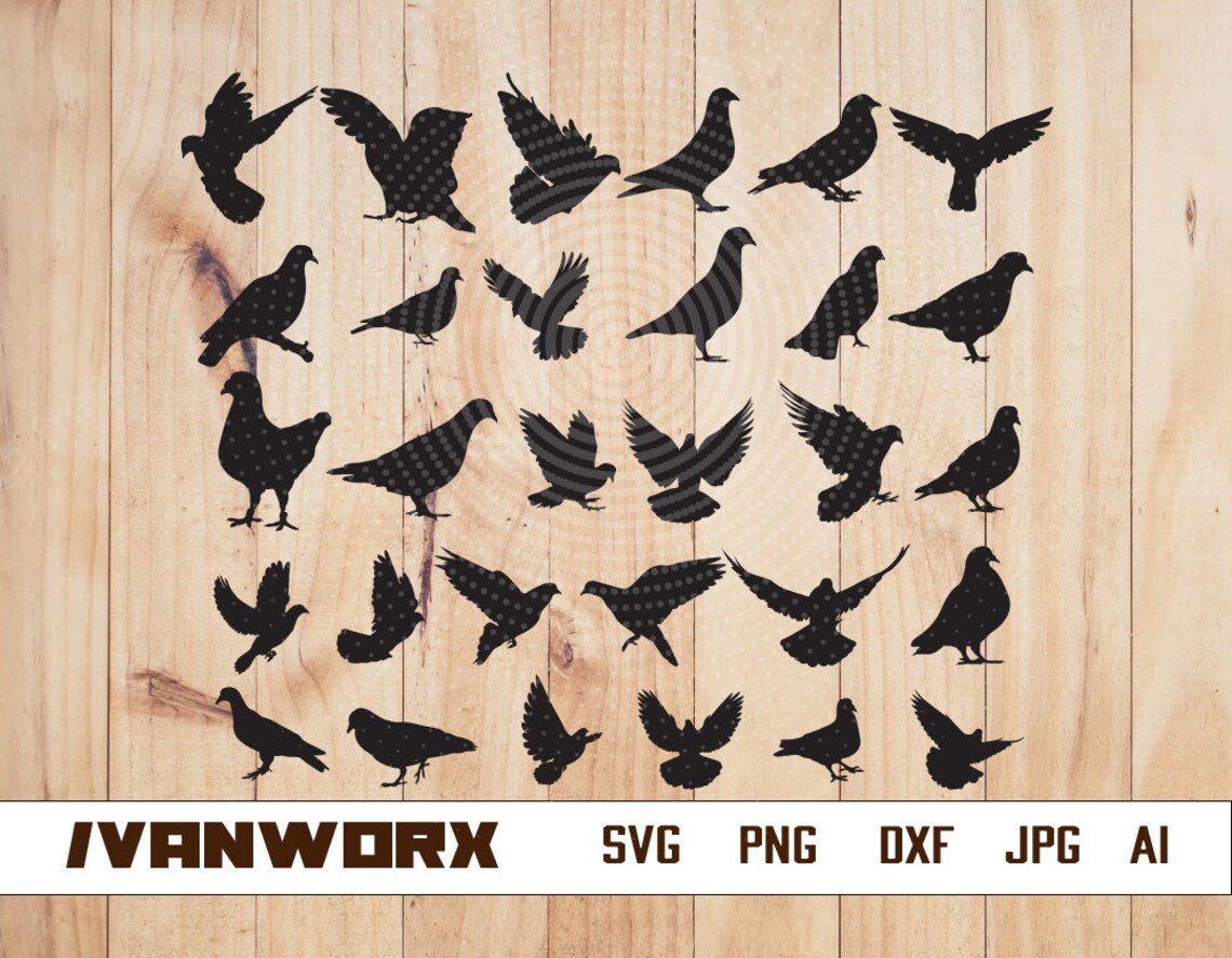 Doves Svg | Pigeon Png | Dove Silhouette | Dove Clipart | Wedding Doves ...