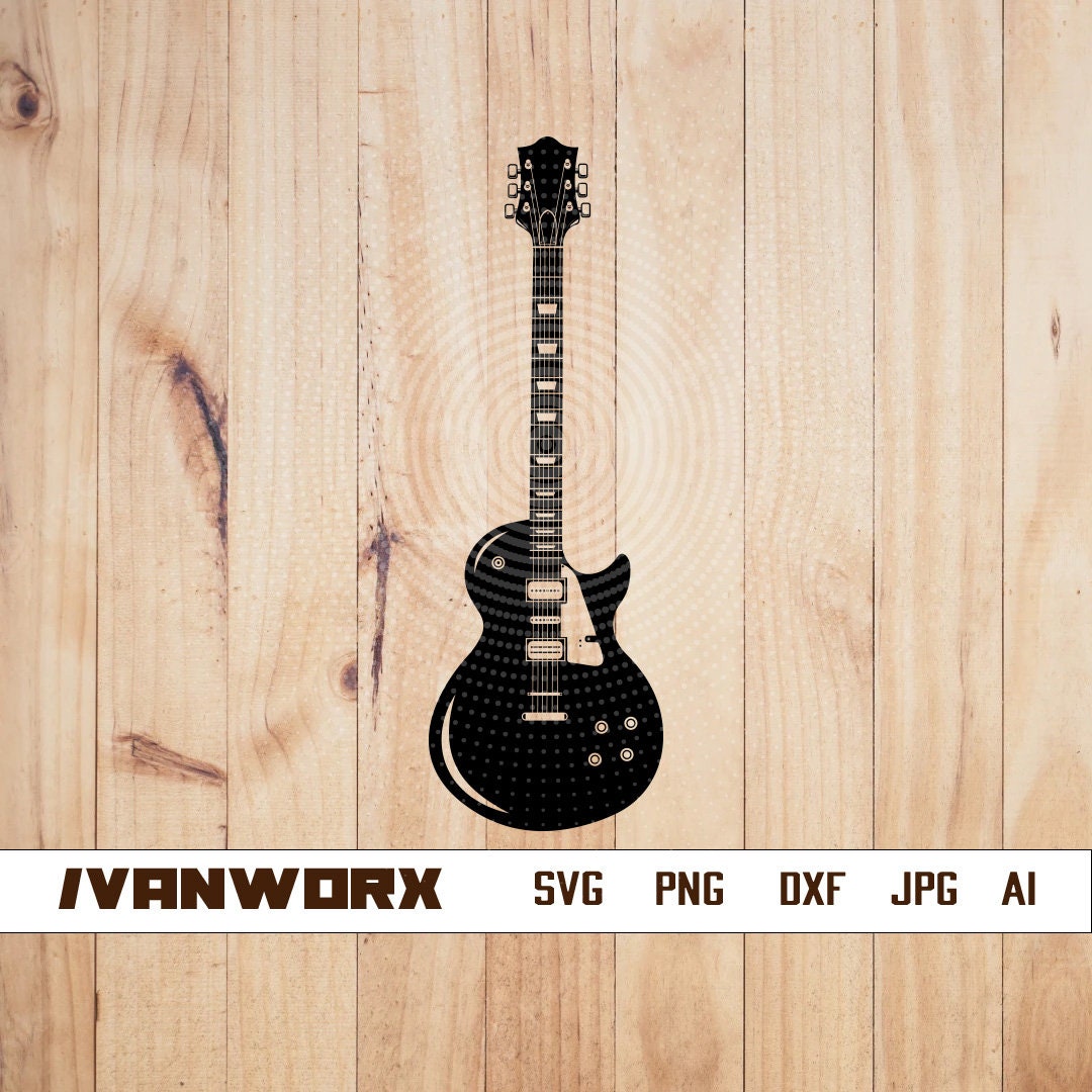 Guitar Cut File | Digital Files | Guitar SVG | Guitar DXF | Guitar PNG ...