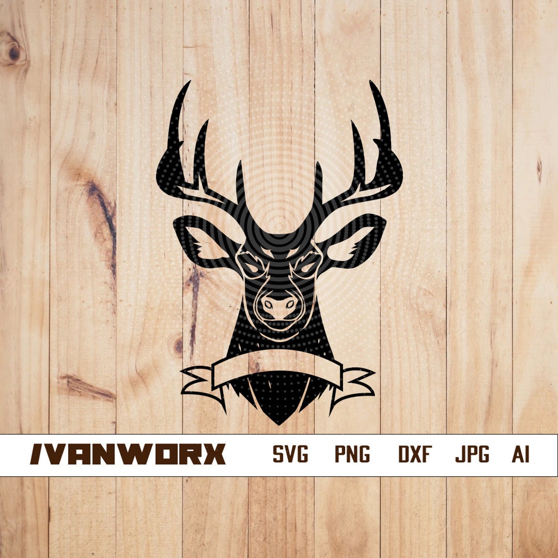 Deer Ribbon Svg Deer Ribbon Png Deer Ribbon Cut File Deer Ribbon T ...