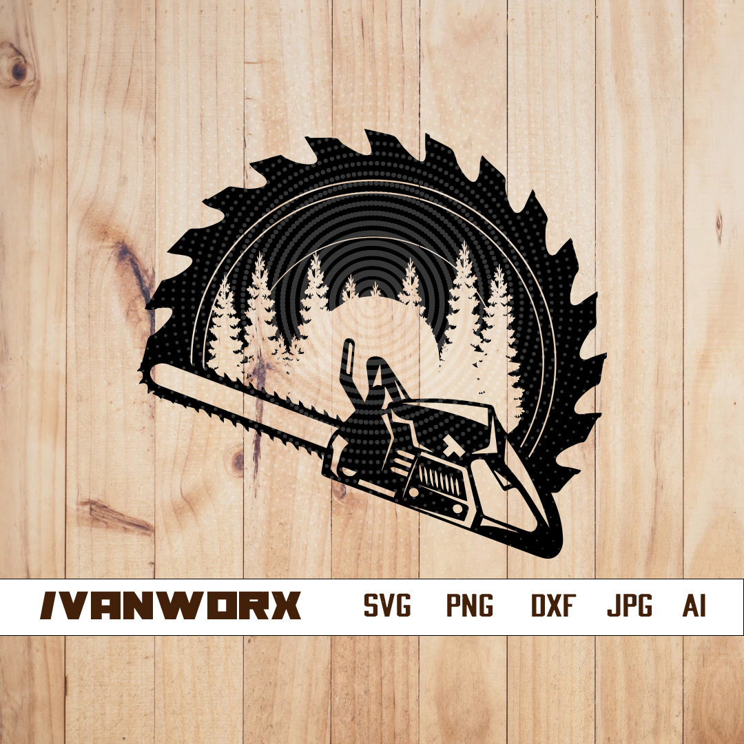 Chainsaw Svg Chainsaw Clipart Chainsaw Cut File Chainsaw Stencil ...