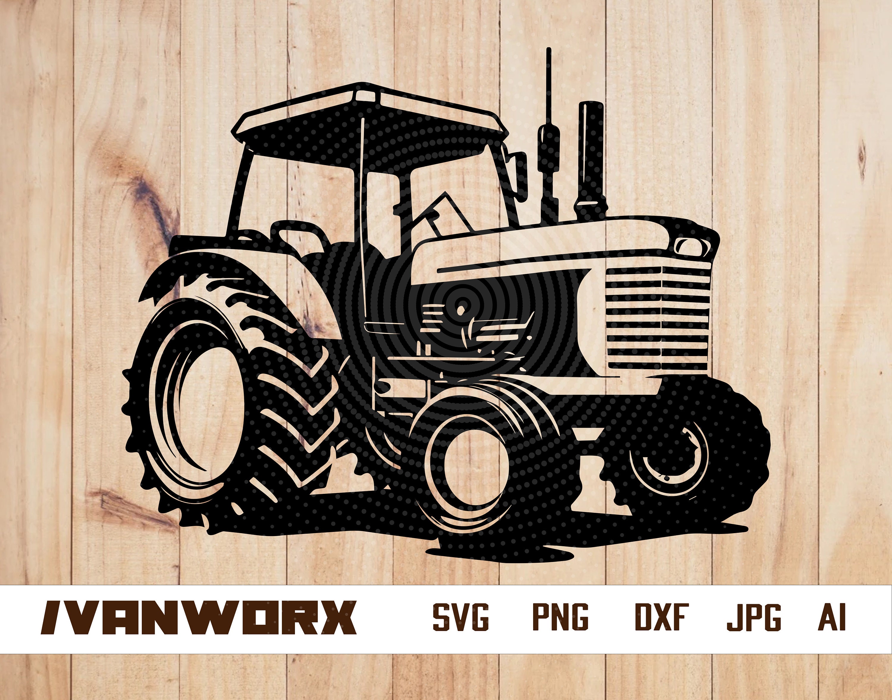 Farm Tractor Svg Tractor Png Farm Life Stencil Farm Transportation Cut ...