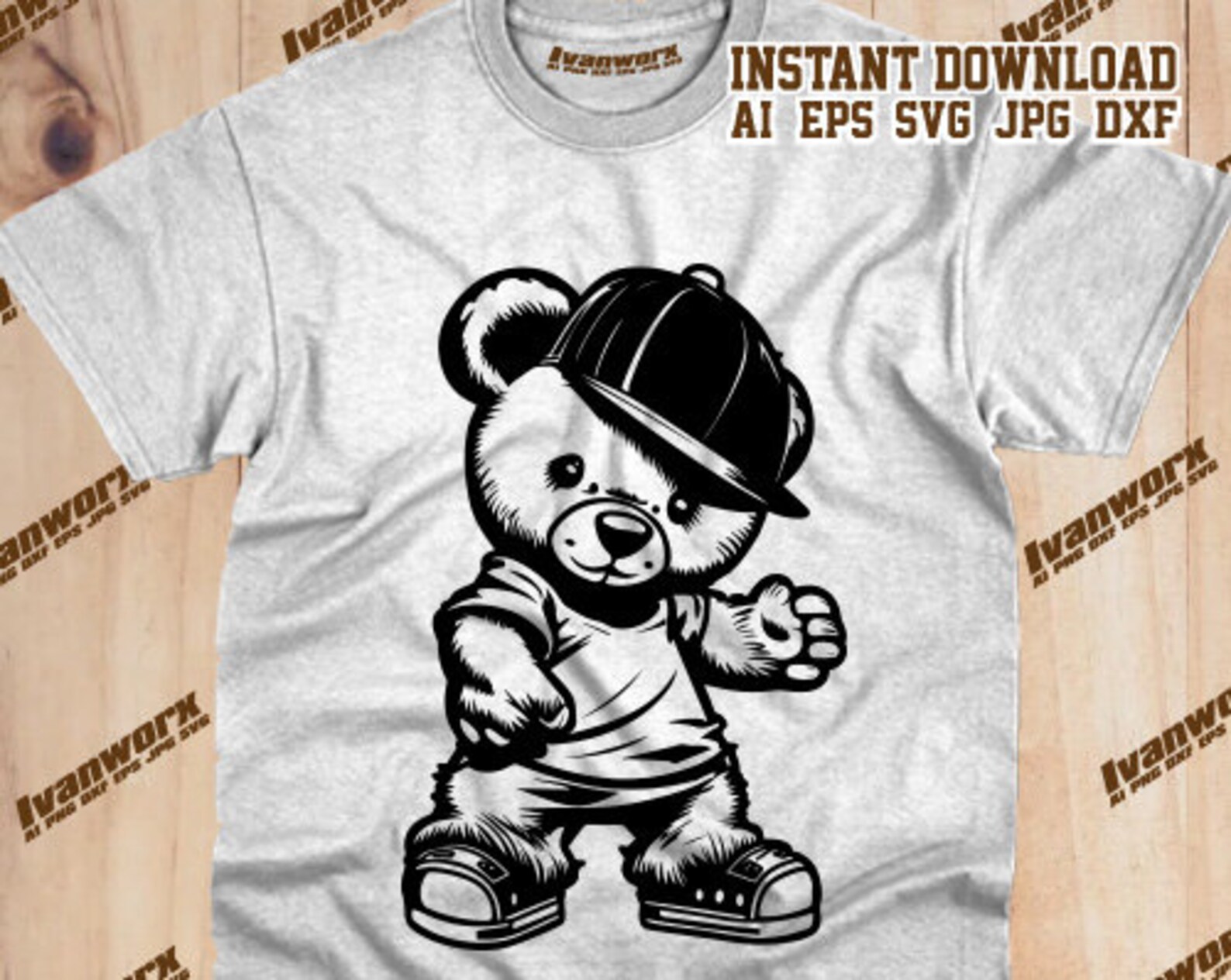 Swag Teddy Svg Hipster Teddy Clipart Gangster Bear Cut File Hip Hop ...
