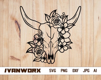 Bull Head Svg | Wild Animal Clipart | Angry Bull Stencil | Long Horn ...