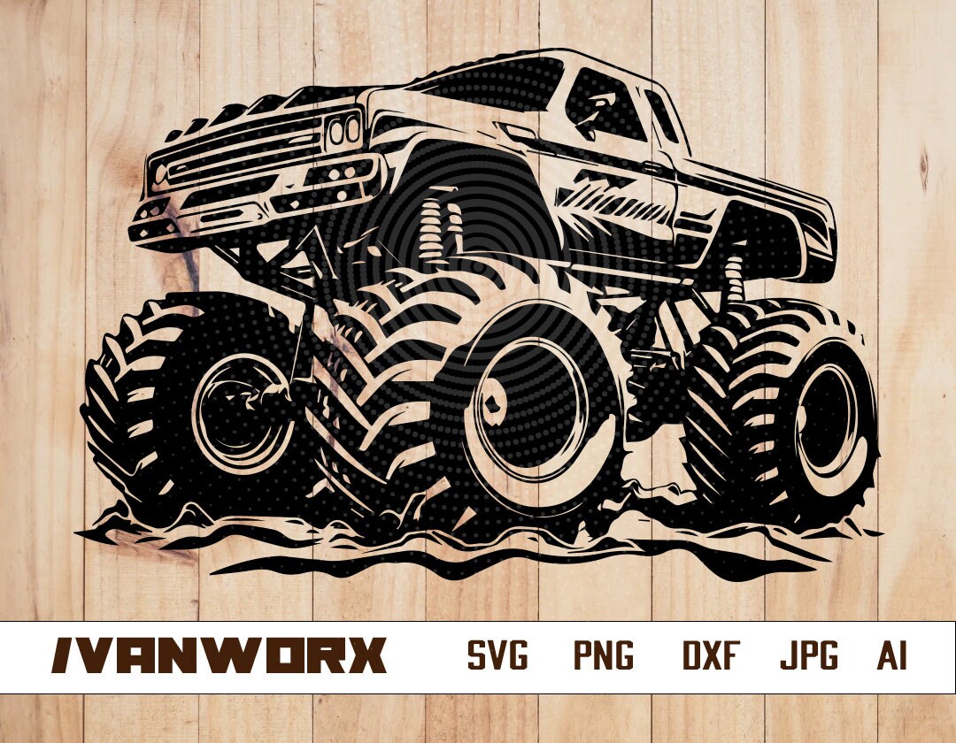 Monster Truck SVG | Muscle Car 4x4 off Road Vehicle Machine Race Rally ...