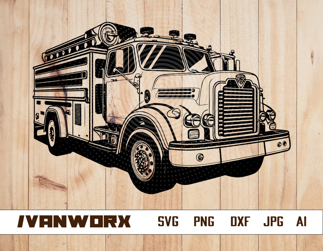 Fire Truck SVG Fire Engine SVG First Responder Svg Fire Truck Clipart ...