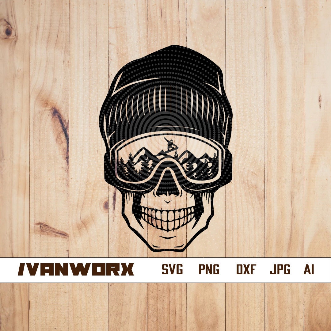 Winter Skull Svg | Skull Svg | Skull With Hat | Skull | Skating Skull ...