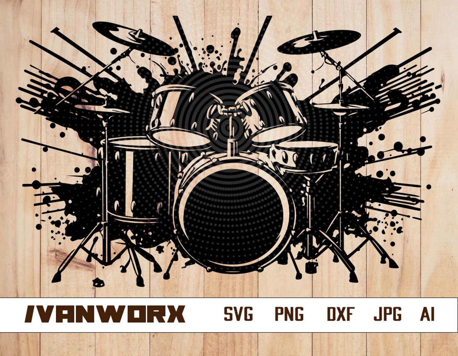 Drum Set Svg Drum Clipart Percussion Instrument Cut File Drumming ...